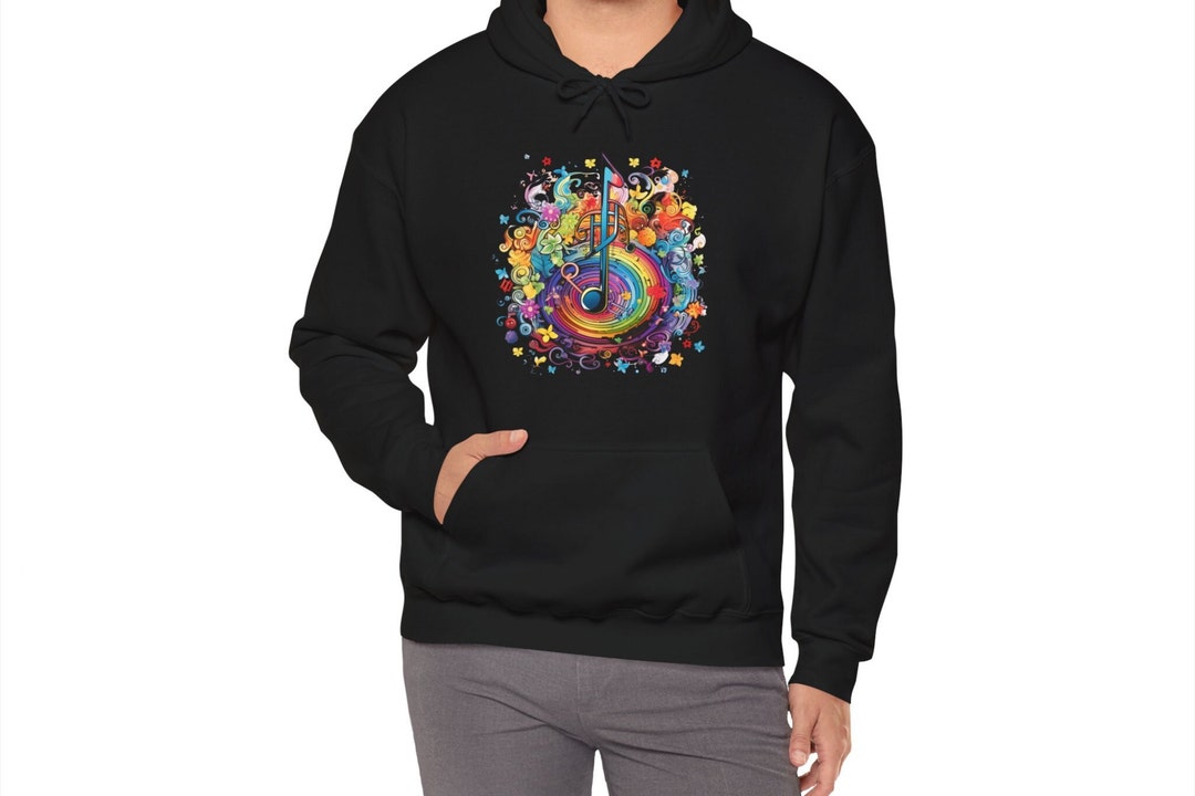 Colourful Abstract Music Notes Hoodie Music Hoodie Music Sweatshirt ...