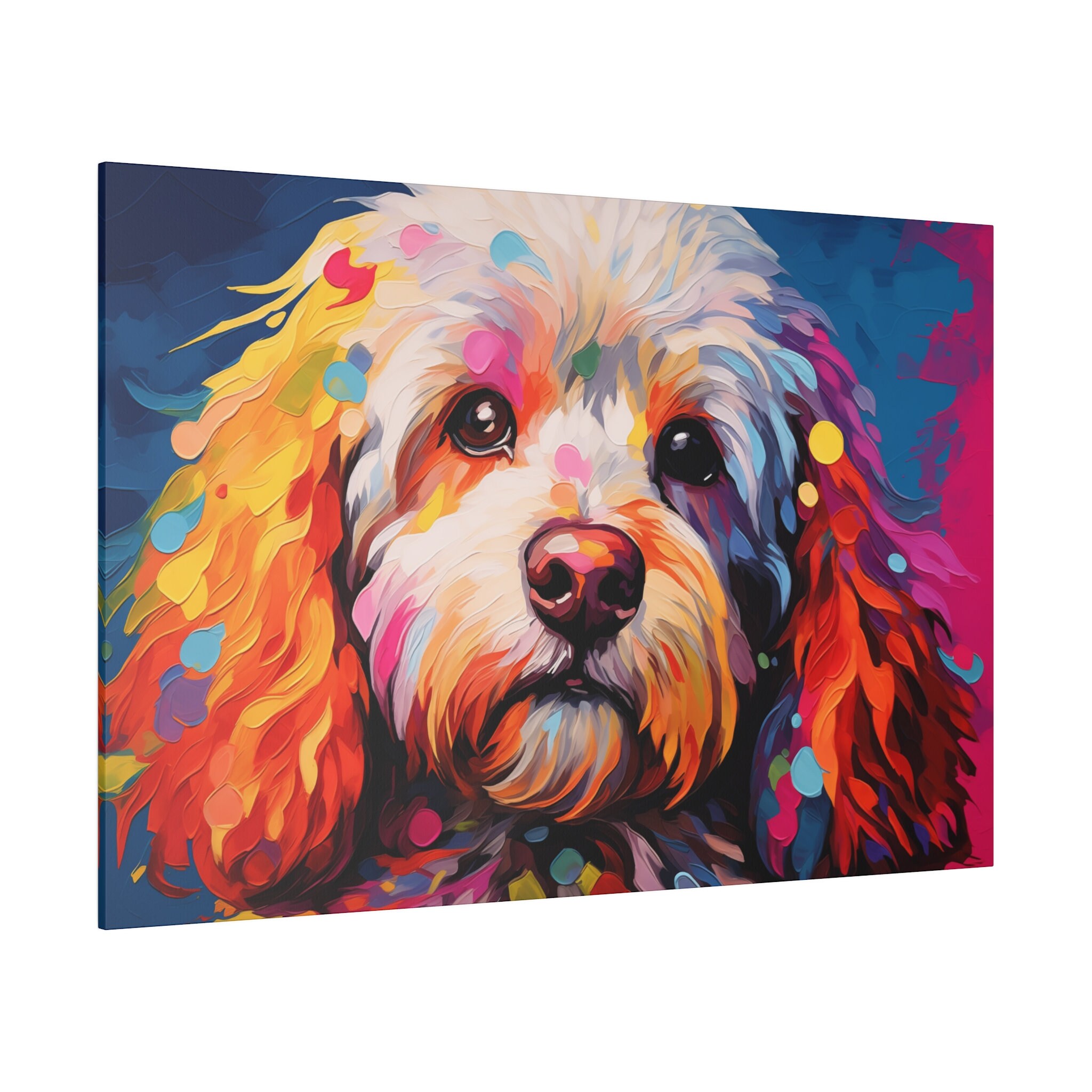 Colourful Rainbow Cockapoo Dog Canvas Print, Dog Wall Art Cockapoo ...