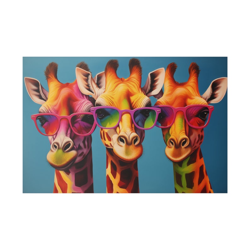 Funky Giraffe Wall Art Giraffe Canvas Print Giraffe Picture Home Decor ...