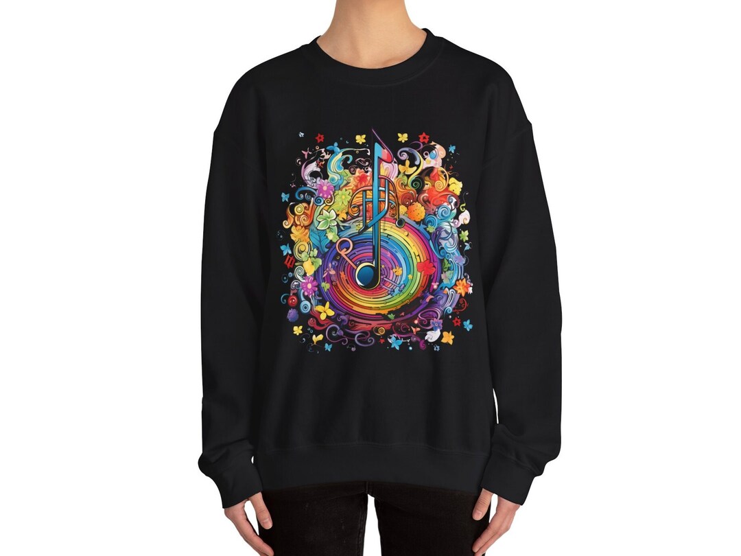 Colourful Abstract Music Notes Hoodie Music Hoodie Music Sweatshirt ...