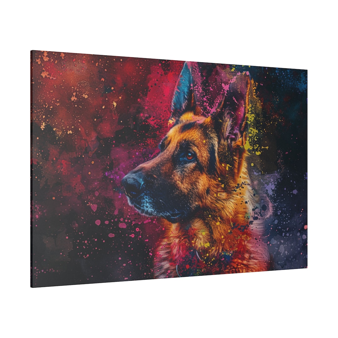 Abstract German Shepherd Dog Canvas Print Dog Wall Art Animal Painting ...