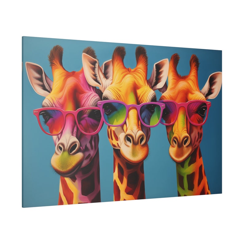 Funky Giraffe Wall Art Giraffe Canvas Print Giraffe Picture Home Decor ...