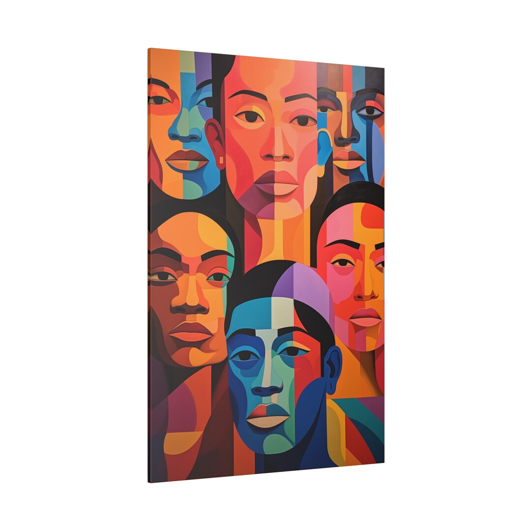Colourful Abstract African Faces Canvas Colourful African Art Afro ...
