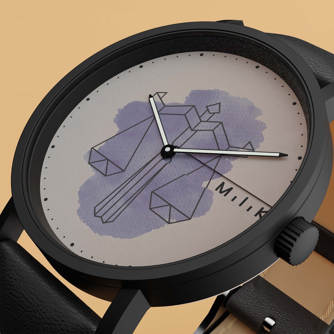 Libra Zodiac Sign Birth Color Origami Art Deco Watch Ladies, Minimalist ...