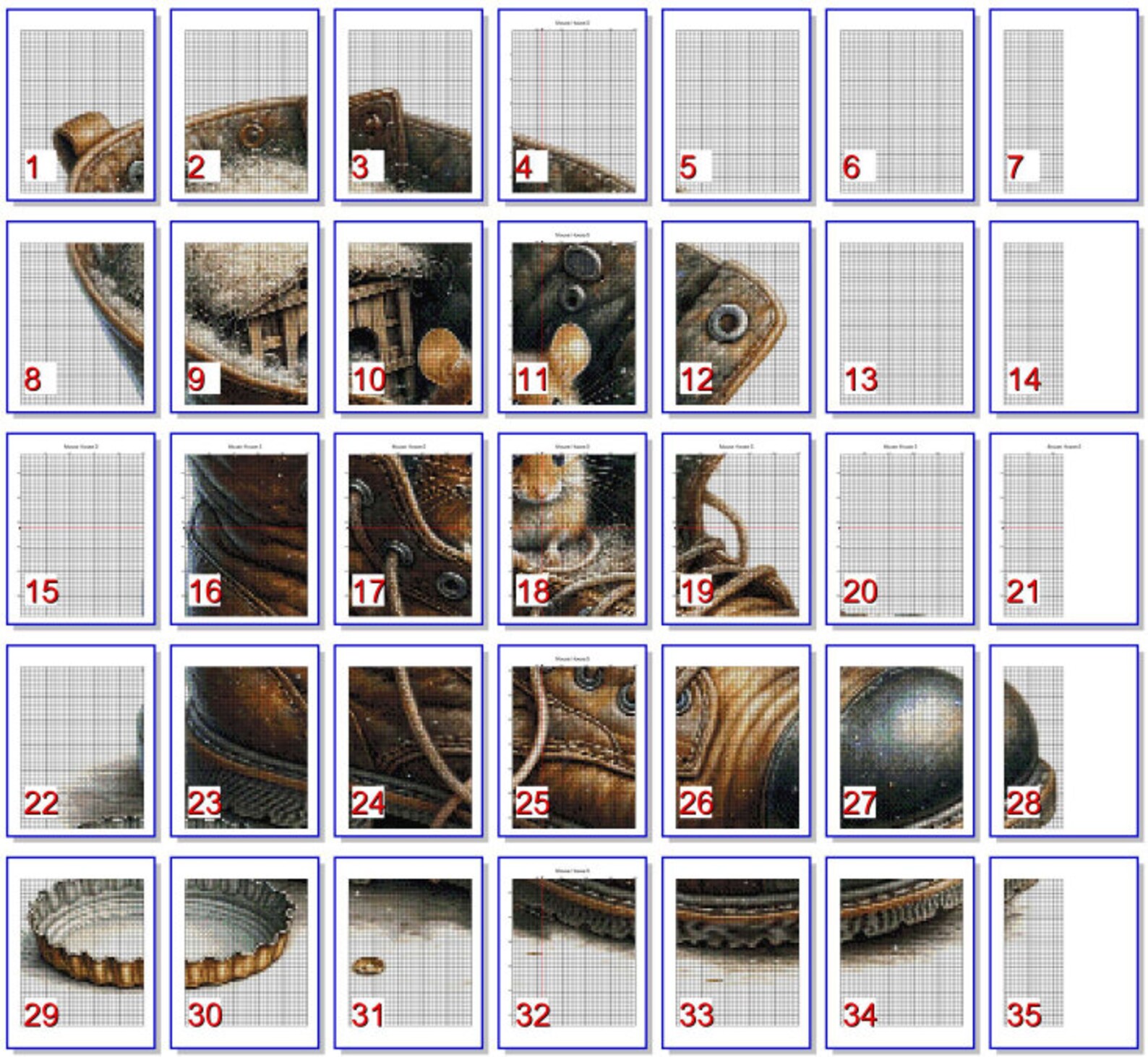 Watercolor Old Boot Mouse House 5 Pattern Keeper Compatible PDF Instant ...