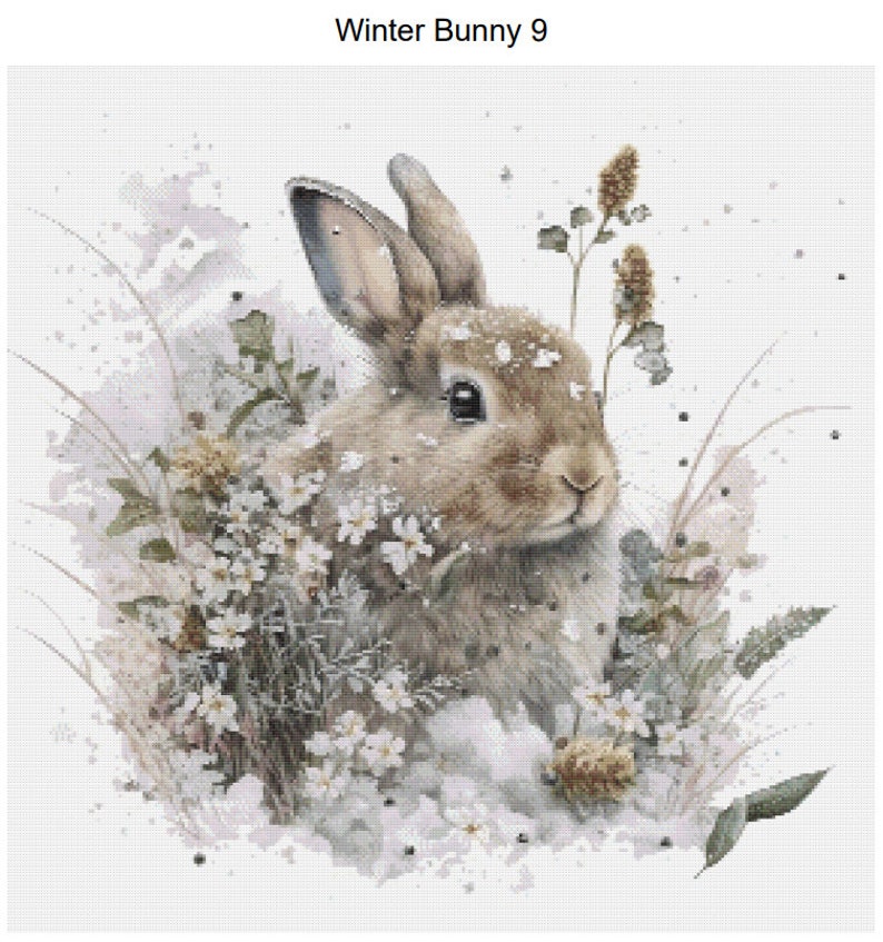Wild Winter Bunny Rabbit Pattern Keeper Compatible PDF Instant Digital ...