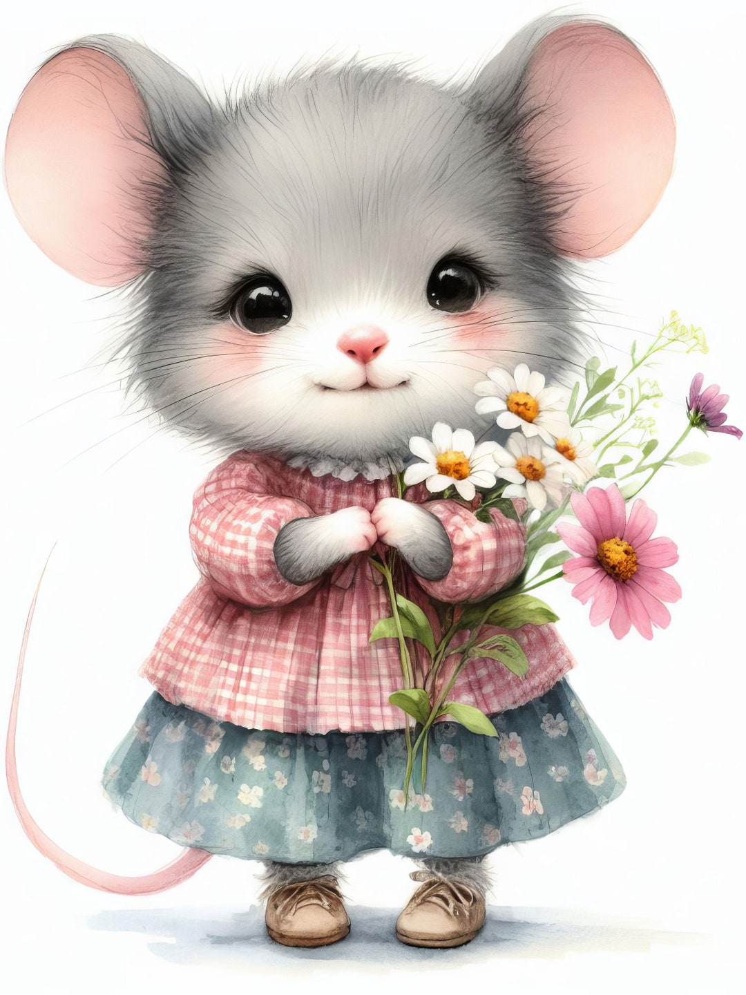 Little Mouse With Flowers 1 Pattern Keeper Compatible PDF Instant ...