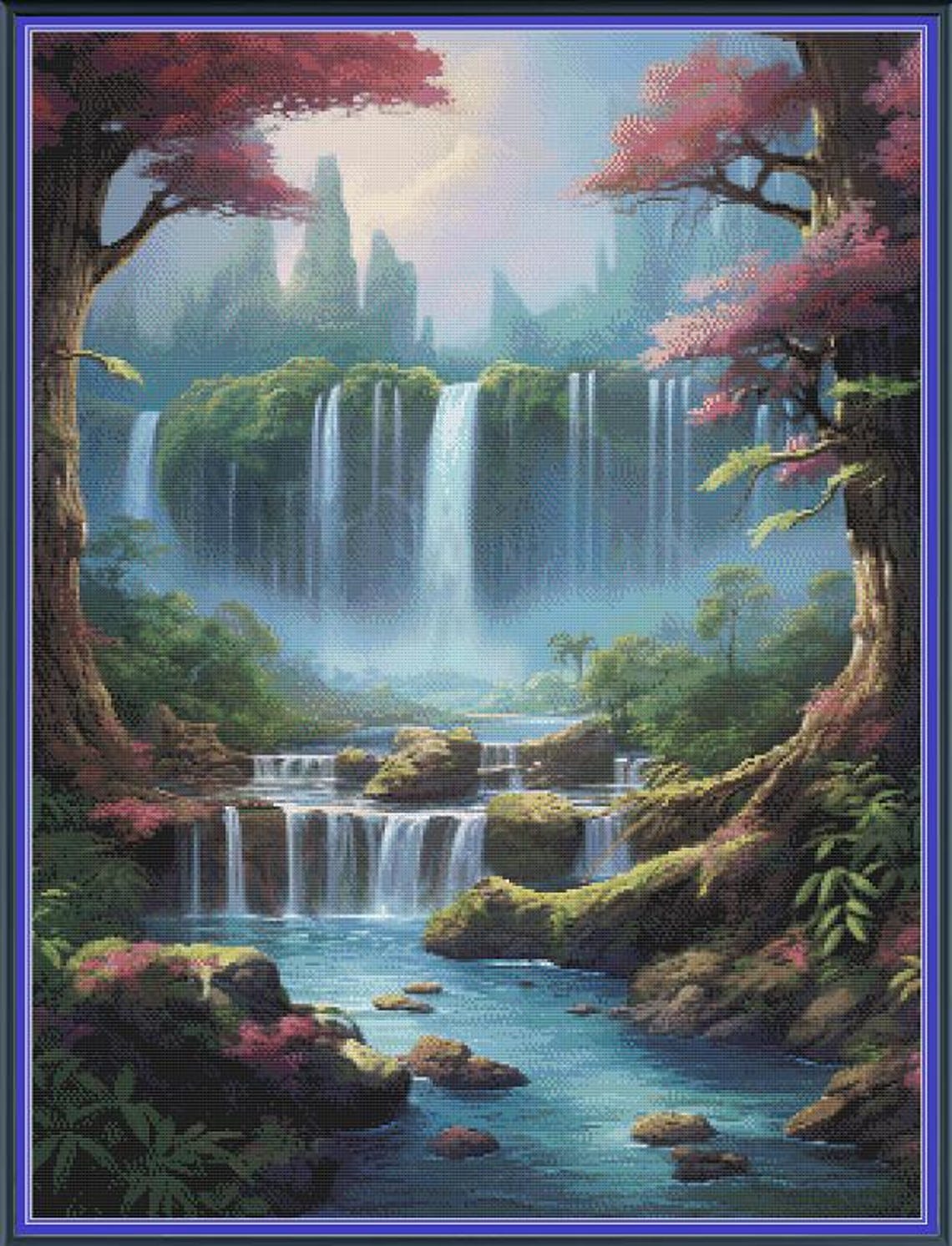 Fantasy Waterfall 7 Filtered Dawn PDF Instant Digital Download Counted ...