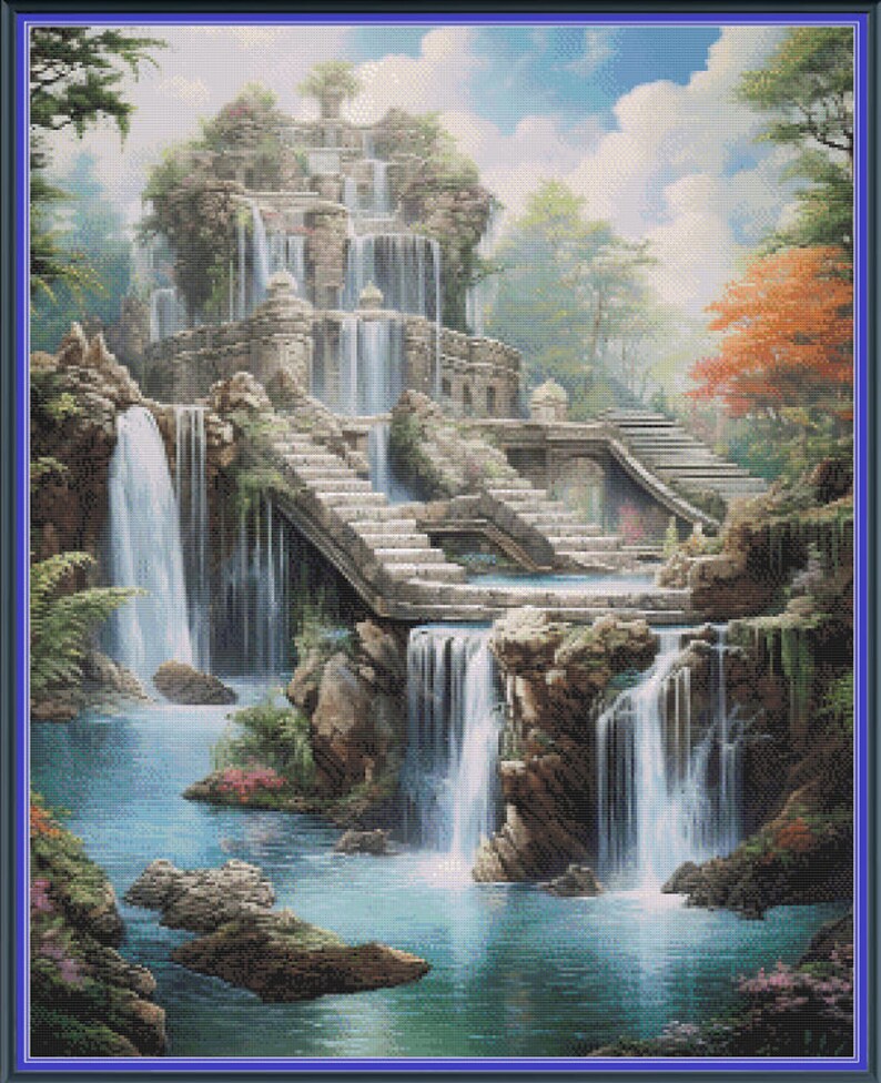 Fantasy Waterfall 1 Filtered Dawn PDF Instant Digital Download Counted ...
