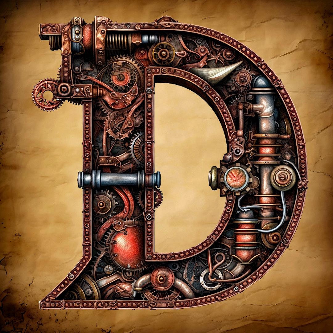 Steampunk Alphabet Letter D Large Size Pattern Keeper Compatible PDF ...