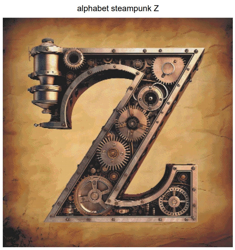 Steampunk Alphabet Letter Z Large Size Pattern Keeper Compatible PDF ...
