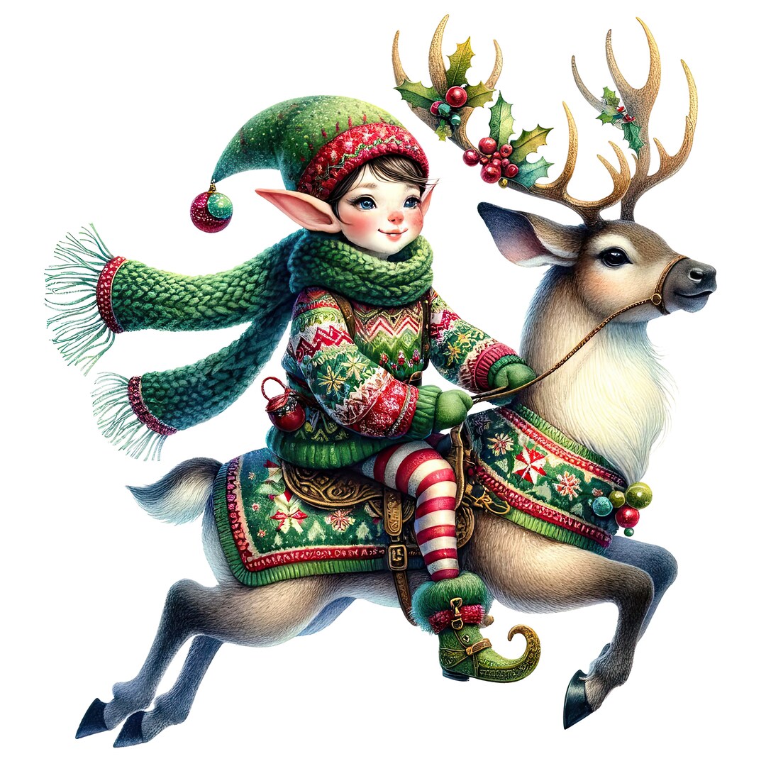 Christmas Elf Flying Reindeer Joyride Pattern Keeper Compatible PDF ...