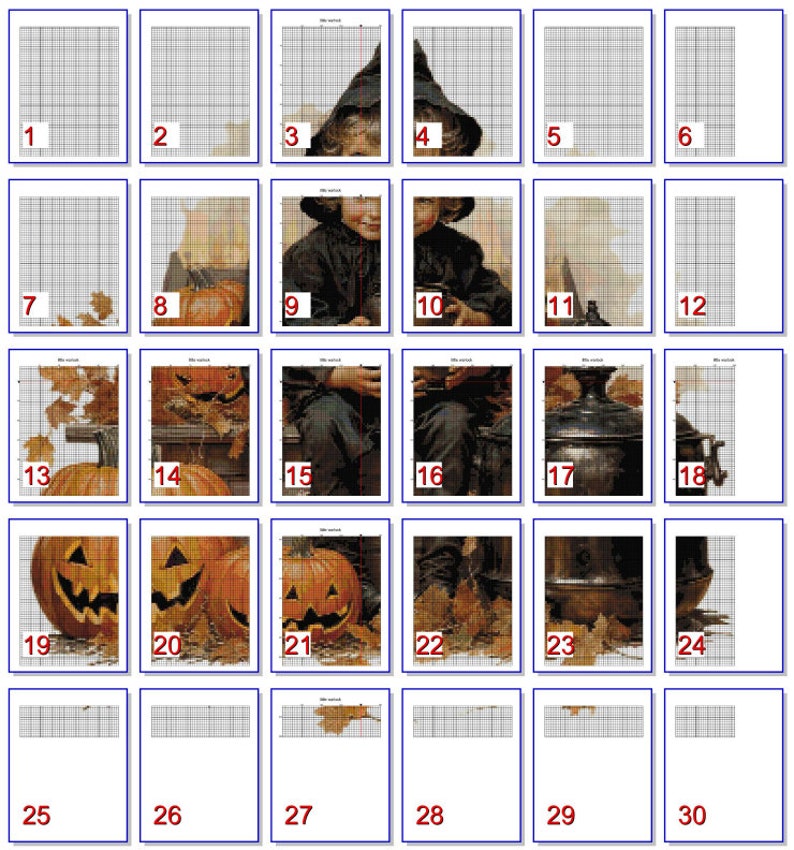 Halloween Little Warlock Boy Child Counted Cross Stitch PDF Instant ...