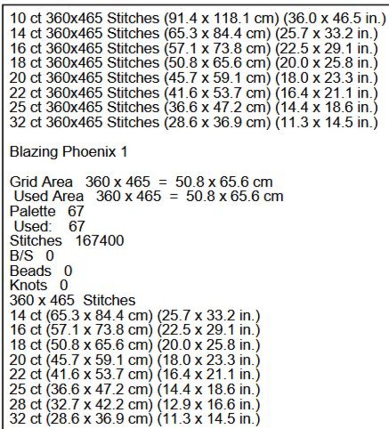 Blazing Phoenix 1, Pattern Keeper Compatible, PDF Instant Digital Download, Counted Cross Stitch ...