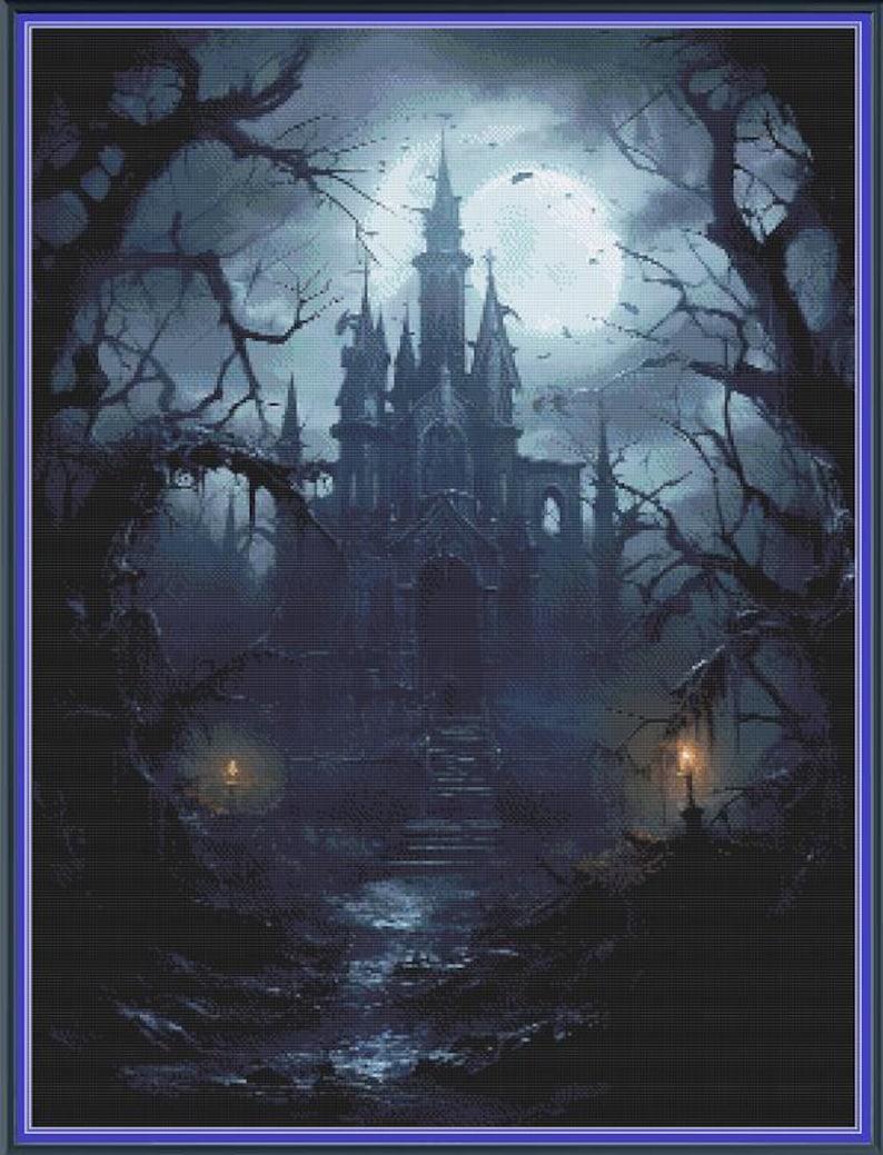 Gothic Forest Landscape 9 Castle Halloween PDF Instant Digital Download ...