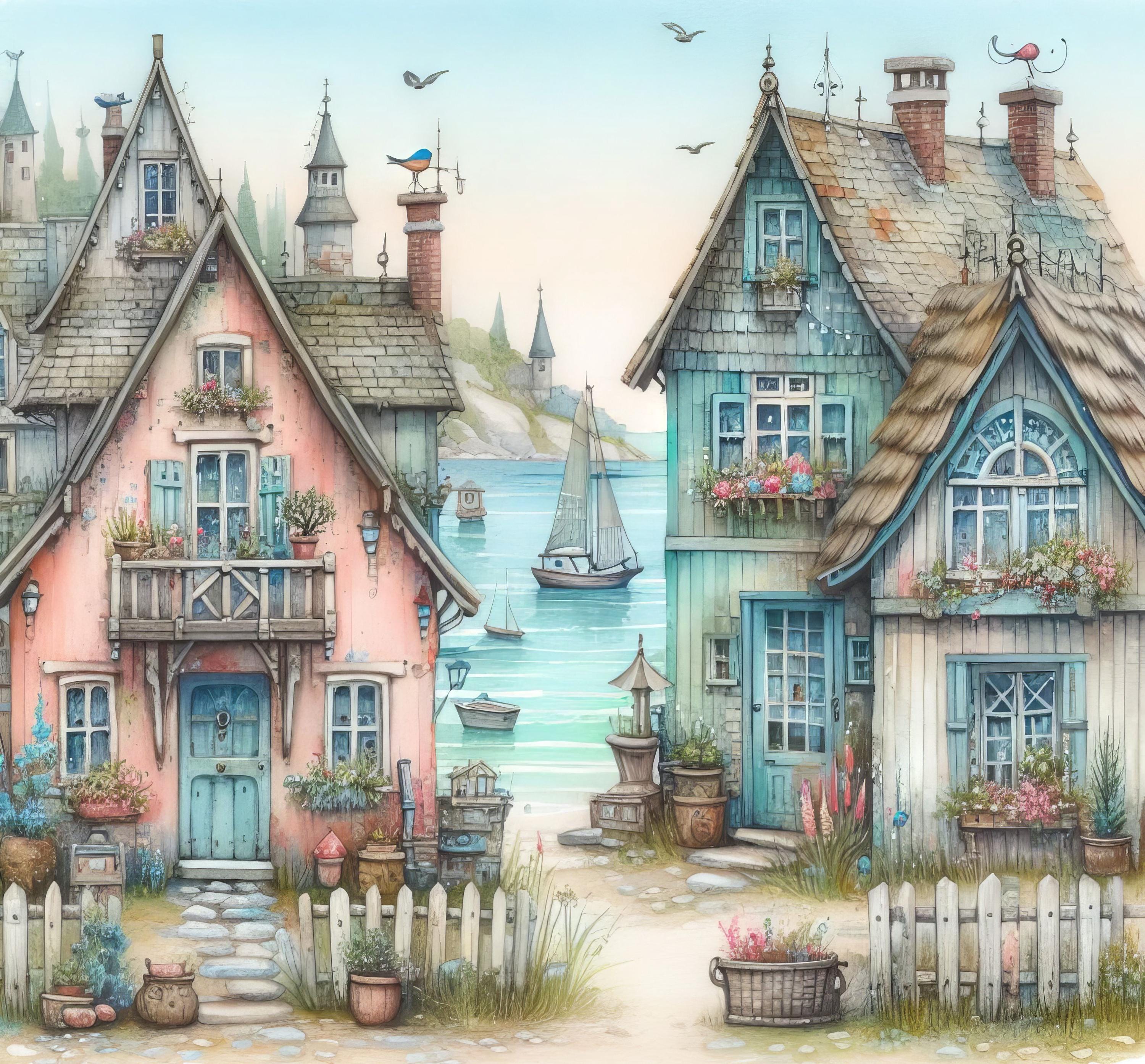Whimsical Seaside Cottages 2 Pattern Keeper Compatible PDF Instant ...