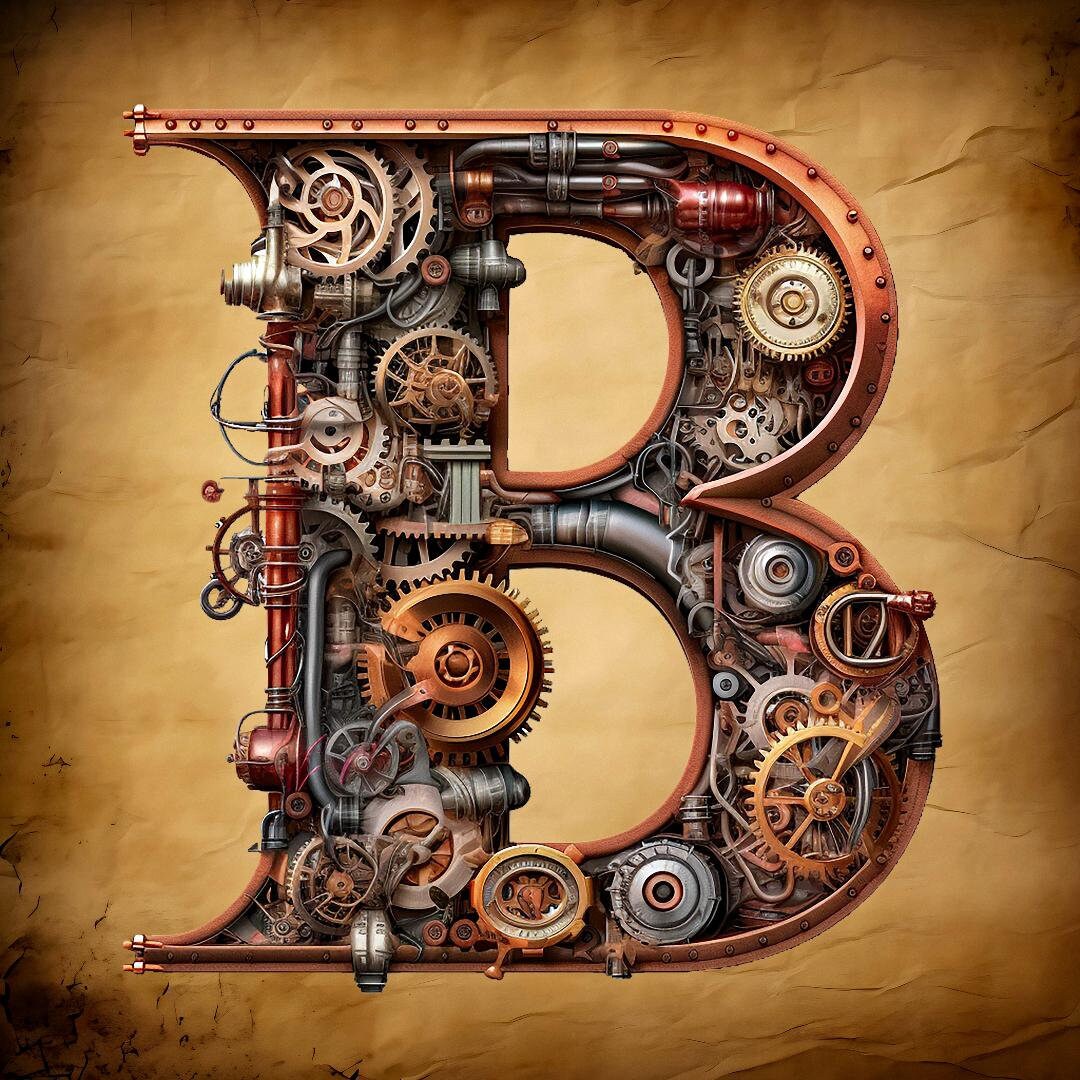 Steampunk Alphabet Letter B Large Size Pattern Keeper Compatible PDF ...