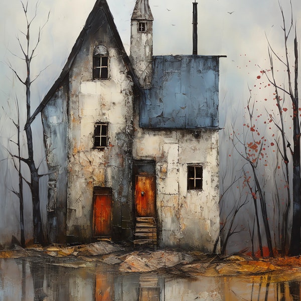 Spooky Haunted House Halloween Scene Witches Abode 7 PDF Instant ...