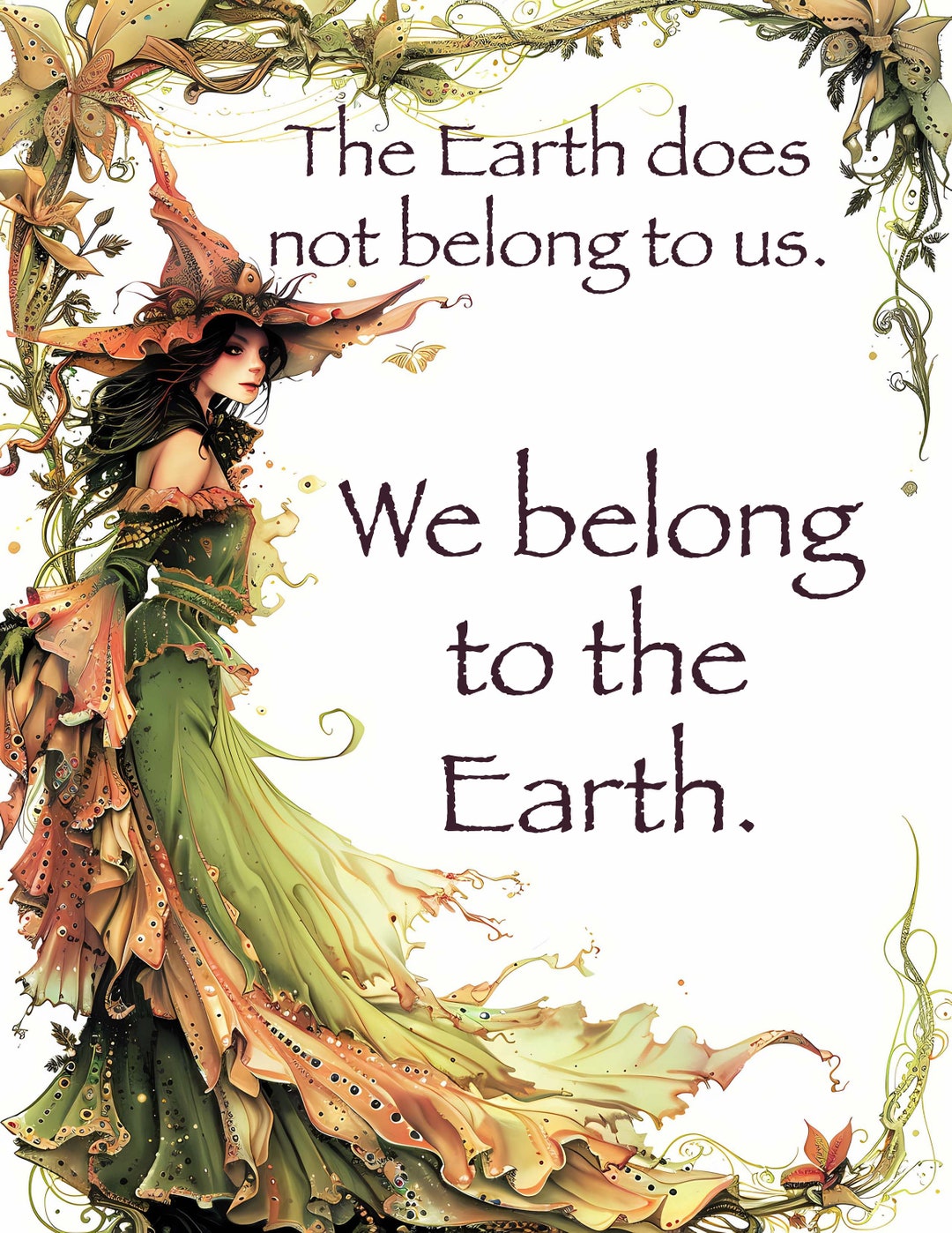 We Belong to the Earth, Wicca Saying Pattern Keeper Compatible PDF ...
