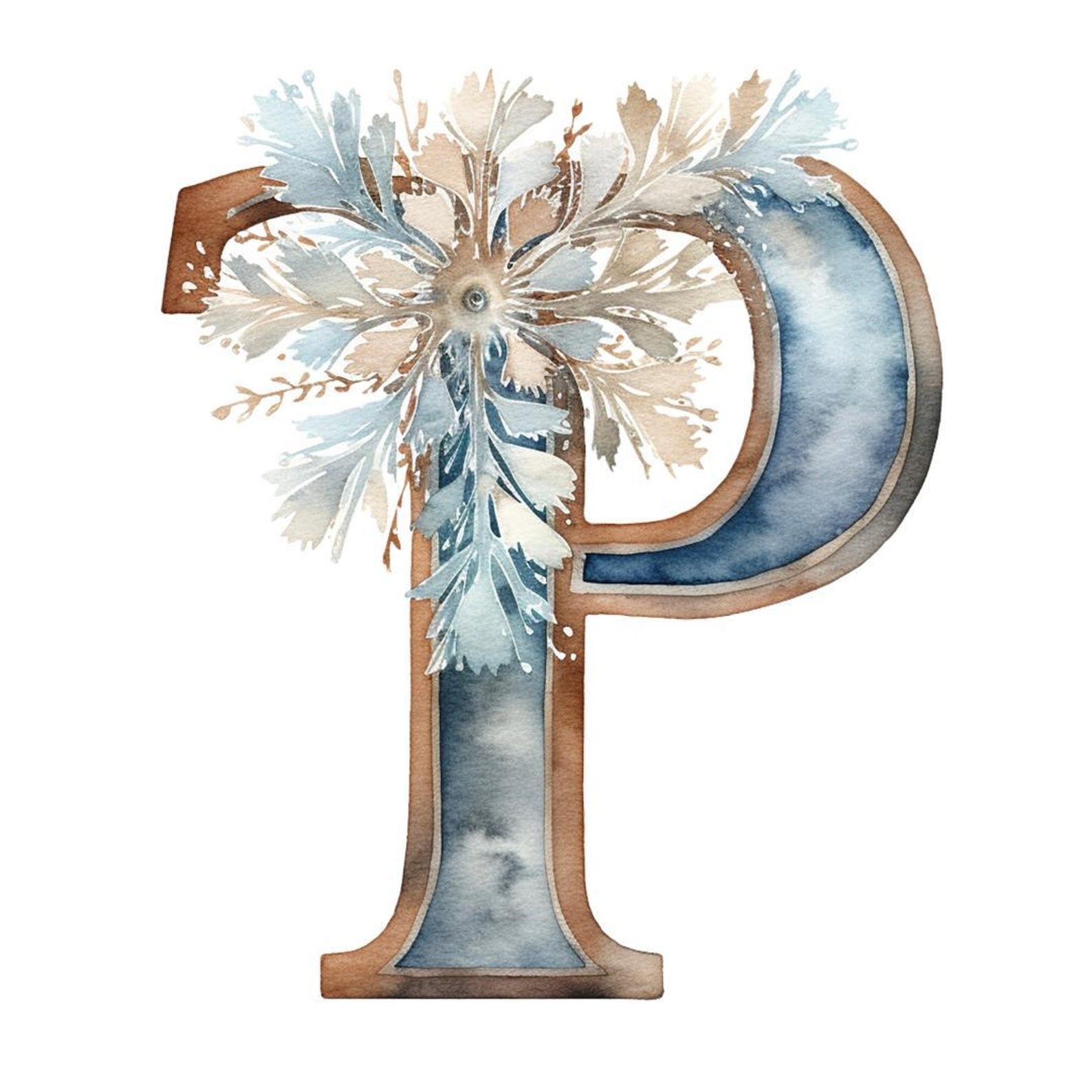 Winter Floral Alphabet Letter P, Pattern Keeper Compatible, PDF Instant ...