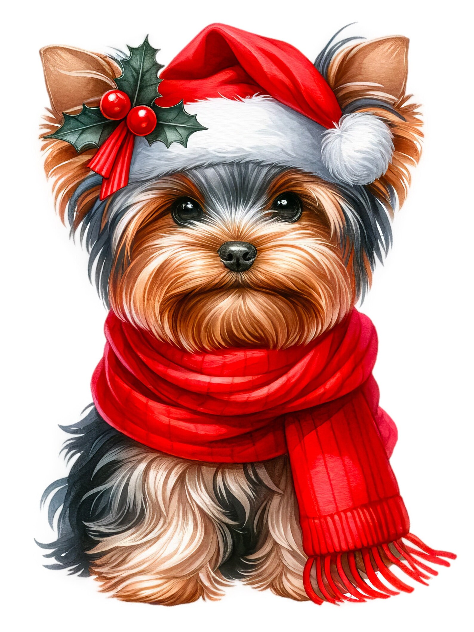 Christmas Yorkie Puppy Dog 2 PDF Instant Digital Download Counted Cross Stitch Pattern Keeper ...