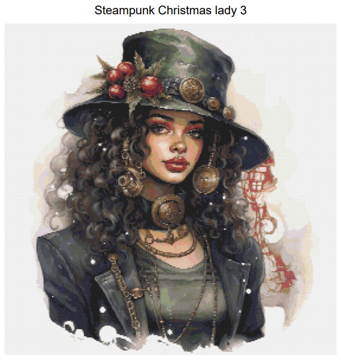Steampunk Christmas Woman Pattern PDF Instant Digital Download Counted ...