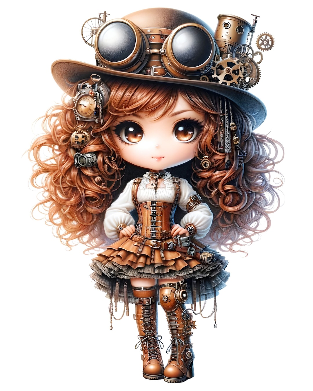 Steampunk Chibi Girls 11 Pattern Keeper Compatible PDF Instant Digital ...
