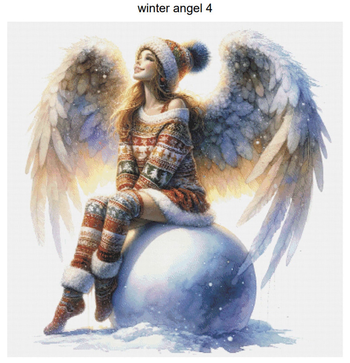 Rainbow Winter Angel and Snowball Pattern Keeper Compatible PDF Instant ...