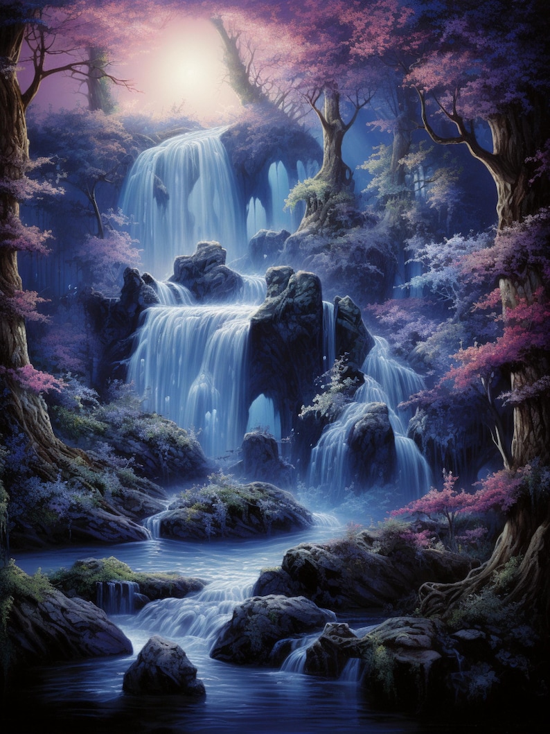 Fantasy Waterfall 3 Filtered Dawn PDF Instant Digital Download Counted ...