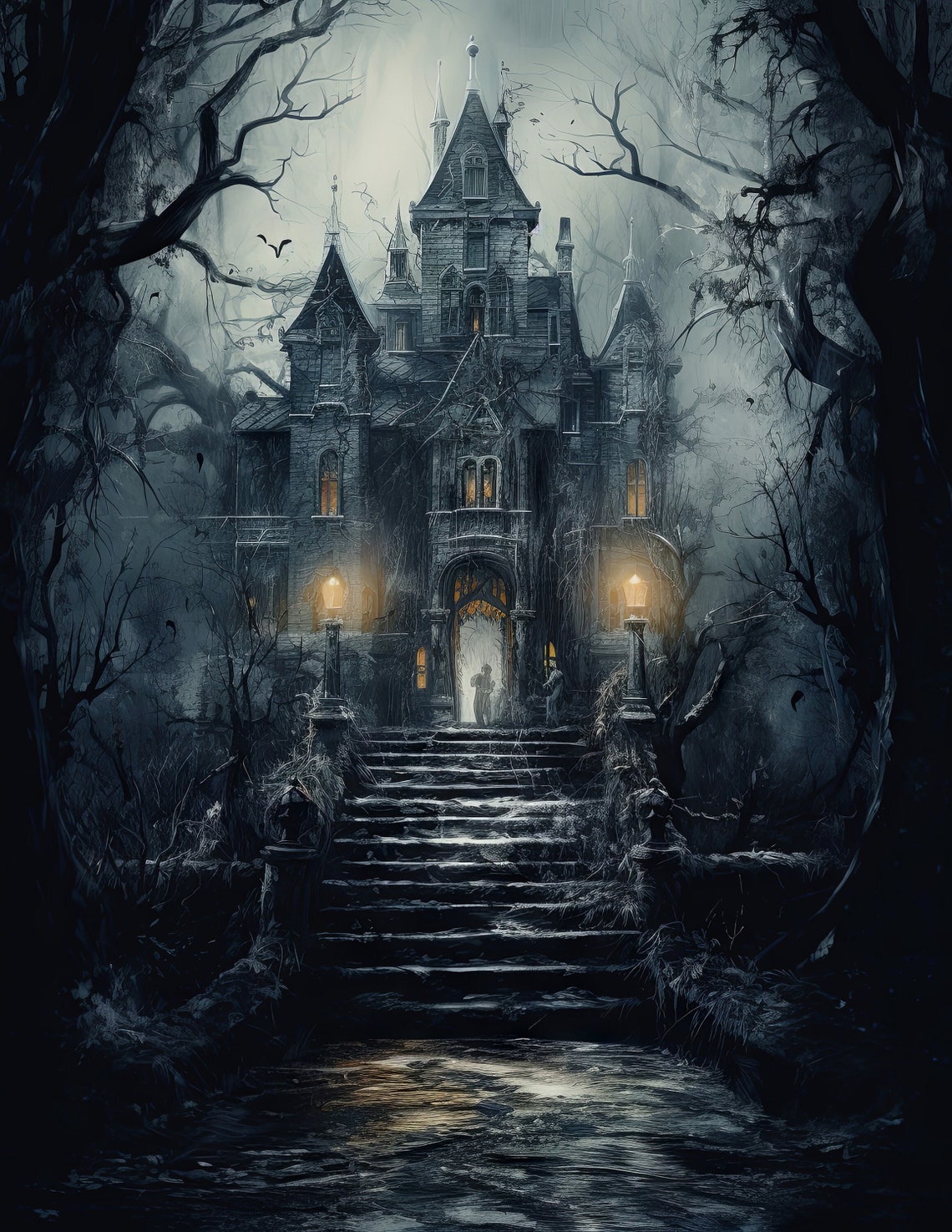 Spooky Haunted House Halloween Scene Witches Abode 8 PDF Instant ...