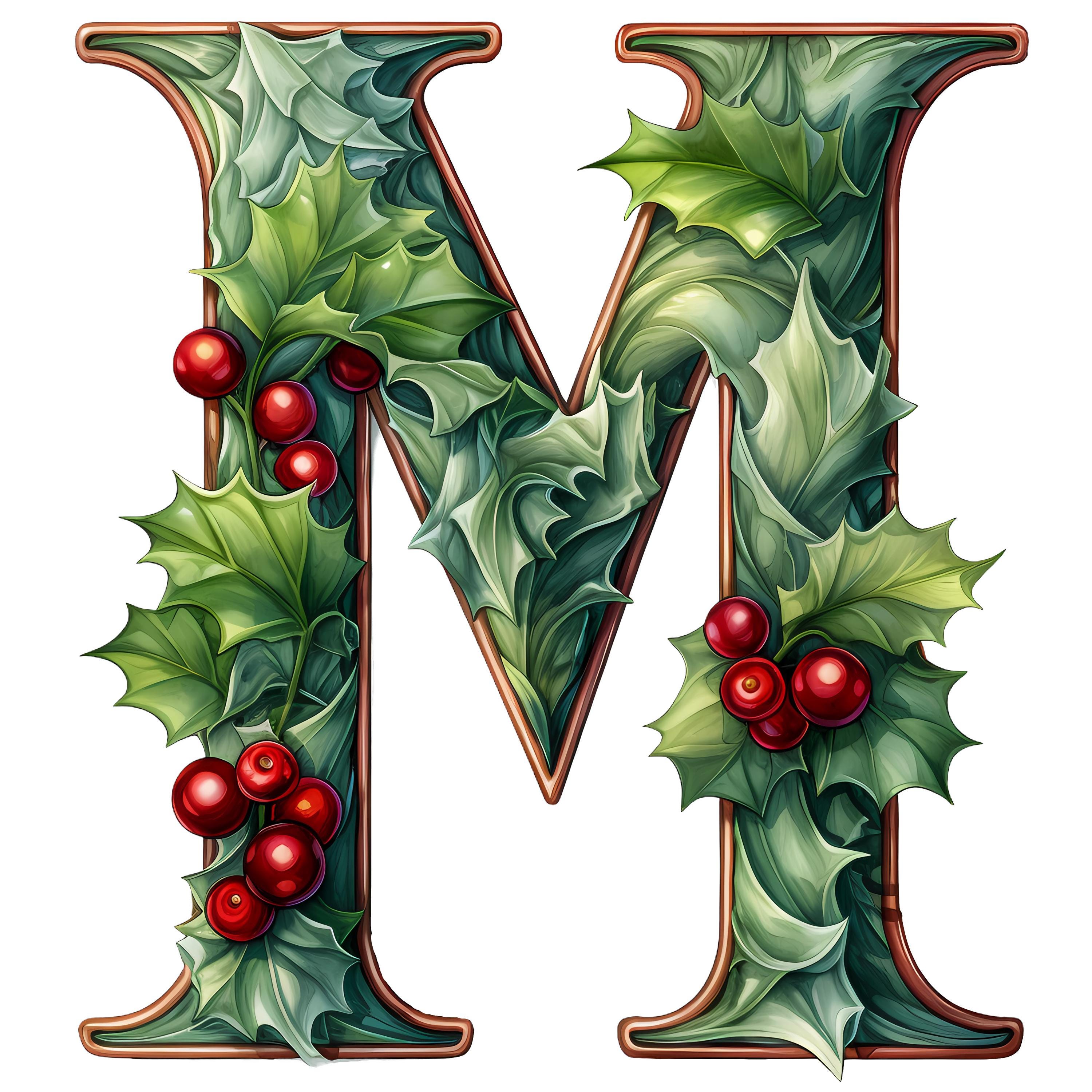 Alphabet Holly and Berries M Large Size Pattern Keeper Compatible ...