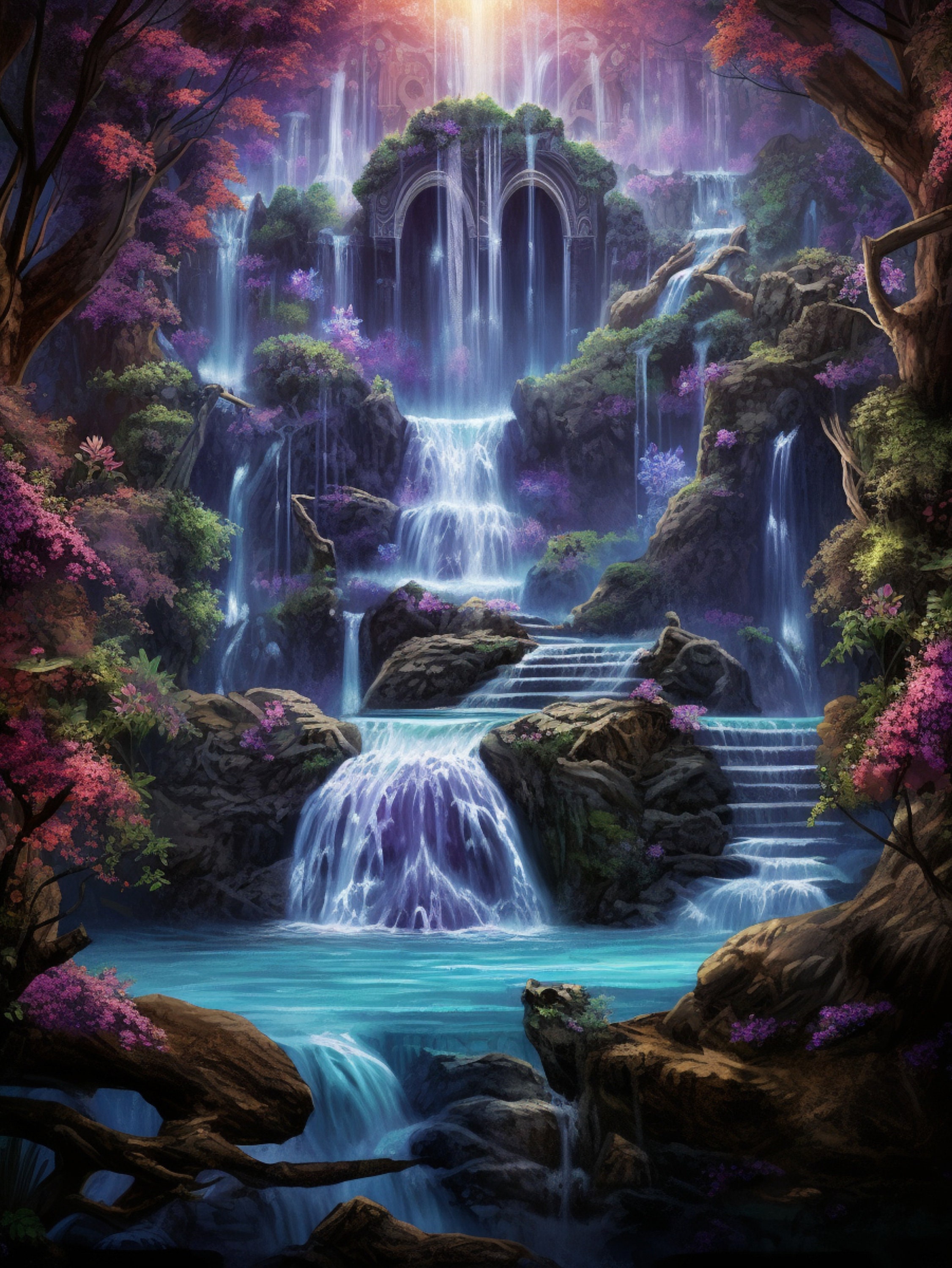 Fantasy Waterfall 9 Filtered Dawn PDF Instant Digital Download Counted ...
