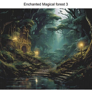 Enchanted Magical Forest Night Pattern Keeper Compatible PDF Instant ...