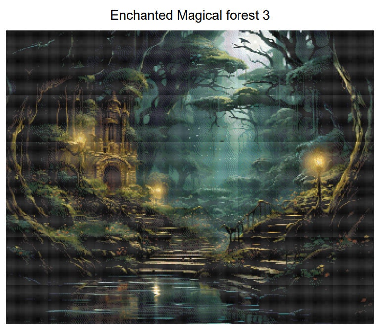 Enchanted Magical Forest Night Pattern Keeper Compatible PDF Instant ...