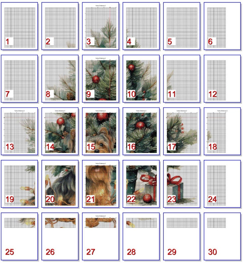 Watercolor Christmas Yorkie Puppy Dog 3 PDF Instant Digital Download ...