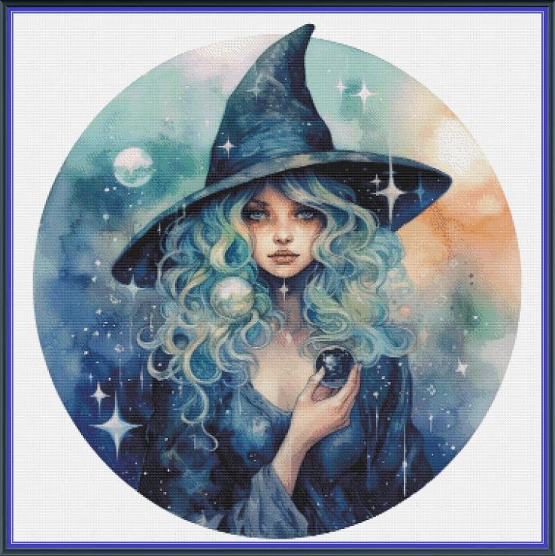 Green Celestial Witch Large Pattern Keeper Compatible Counted Cross ...