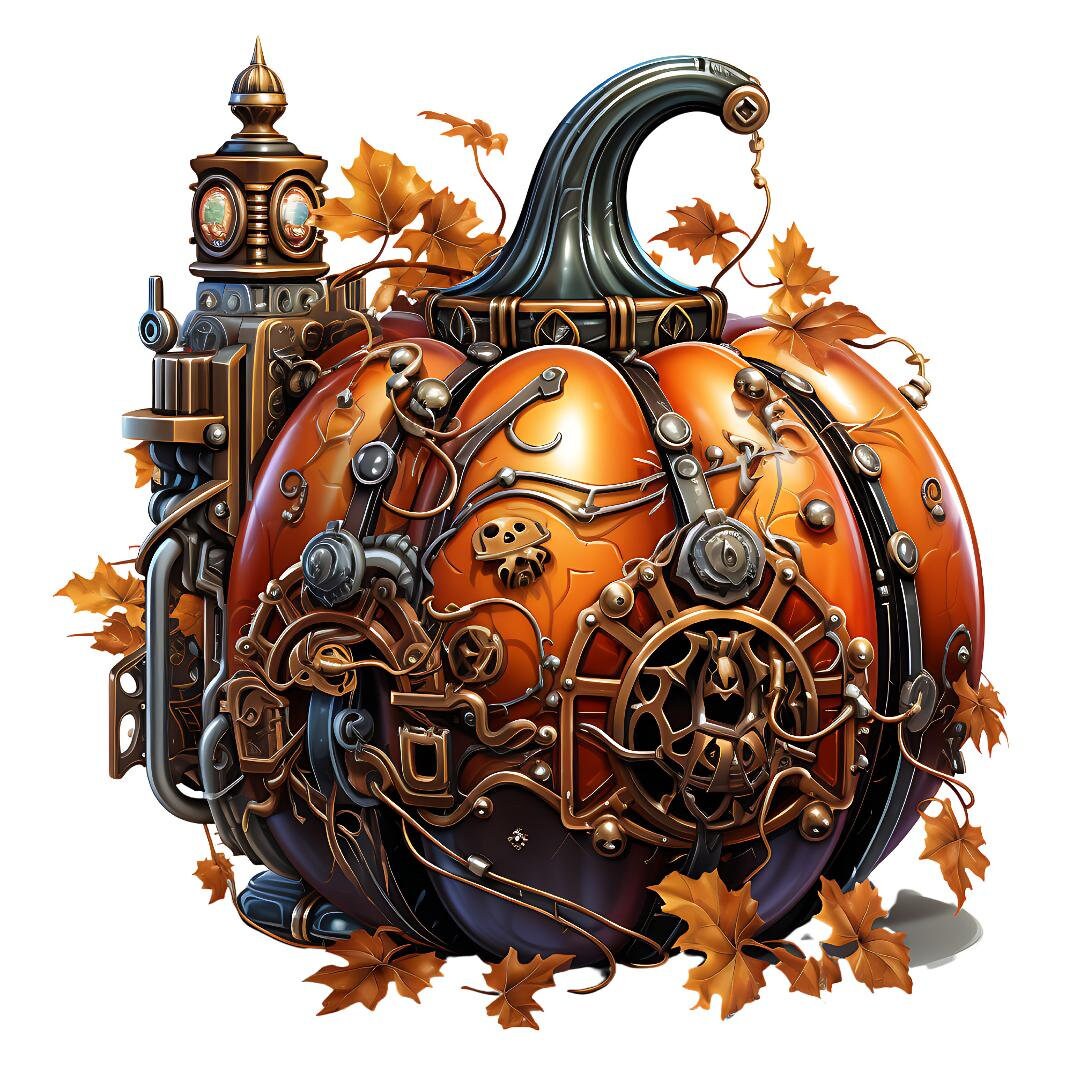 Steampunk Halloween Pumpkin Pattern Keeper Compatible PDF Instant ...