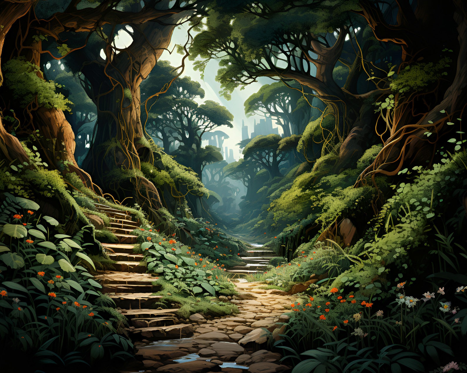 Enchanted Magical Forest Night Pattern Keeper Compatible PDF Instant ...