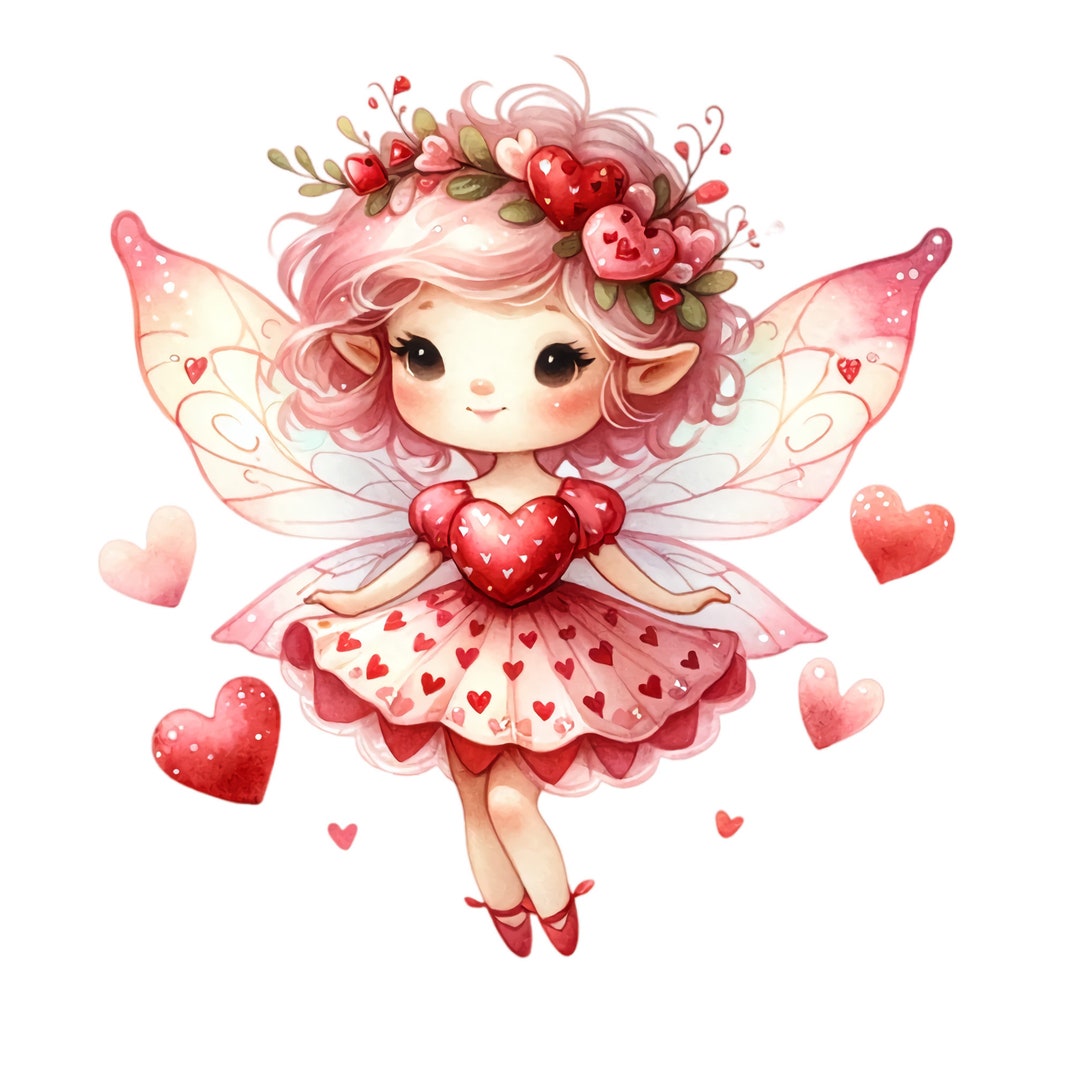Valentine Red Pink Fairy Chibi Pattern Keeper Compatible PDF Instant ...