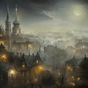 Cursed Old Town 10 Spooky Landscape Scene Pattern Keeper Compatible PDF ...