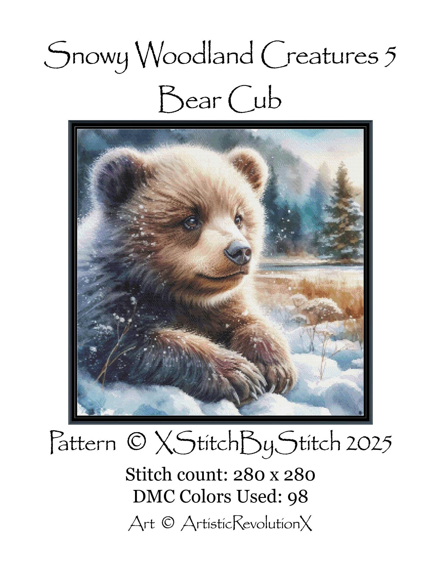 Snowy Woodland Creatures 5 Bear Cub, Pattern Keeper Compatible, PDF ...