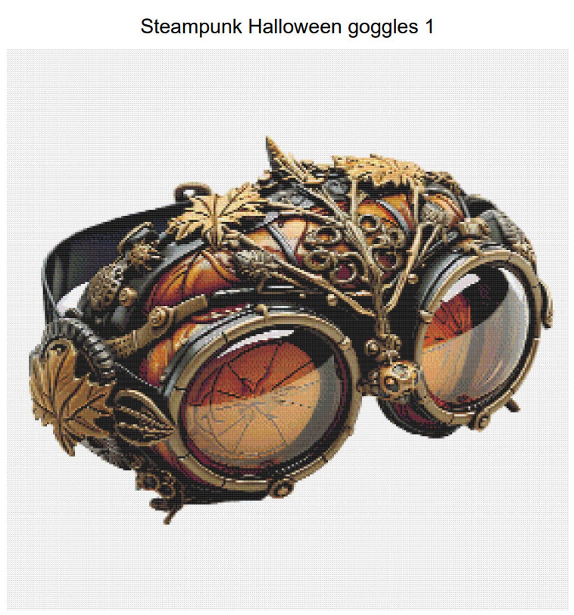 Steampunk Halloween Goggles Counted Cross Stitch Pattern PDF Instant ...