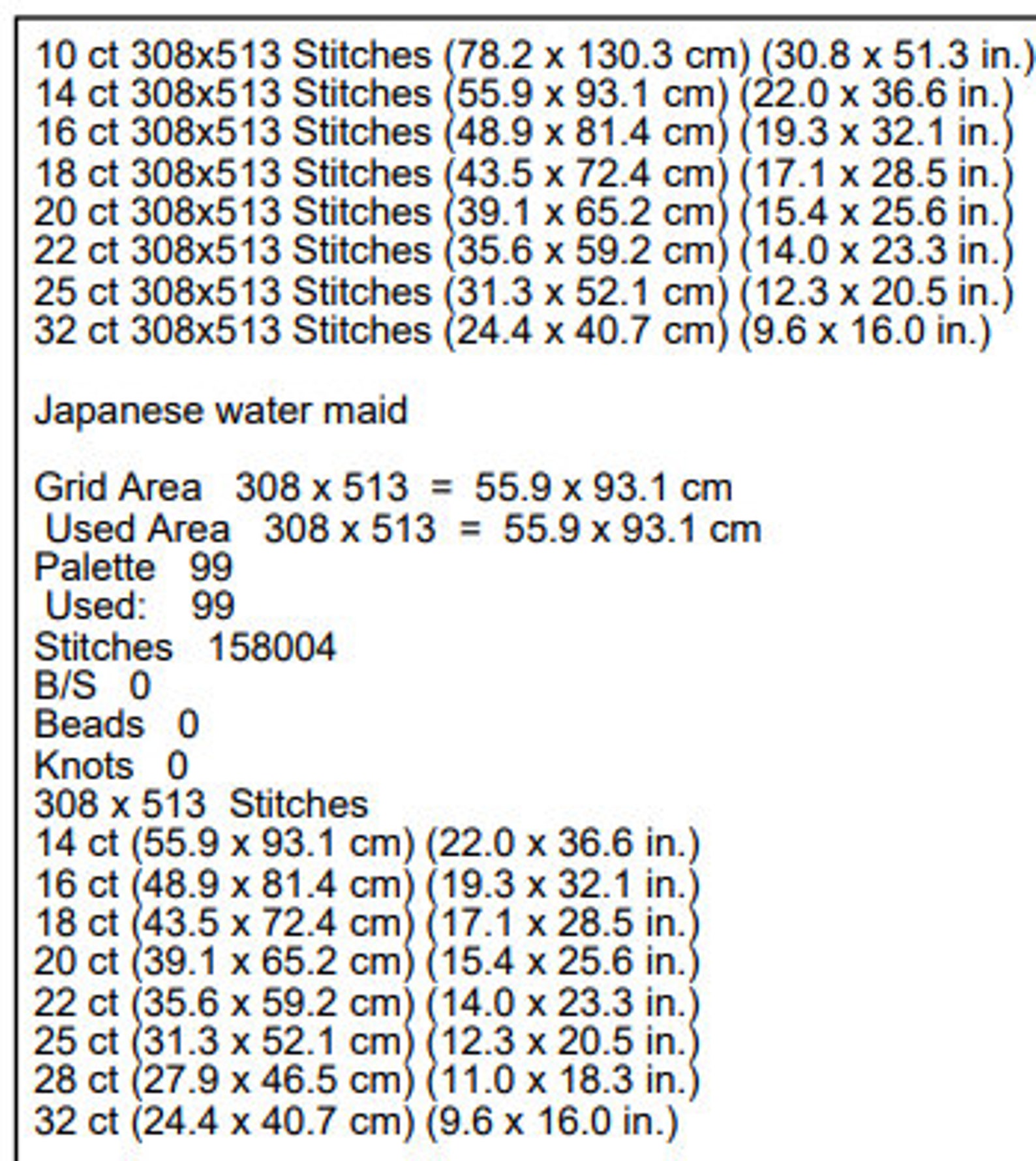 Japanese Water Maiden Large Pattern Keeper Compatible PDF Instant ...