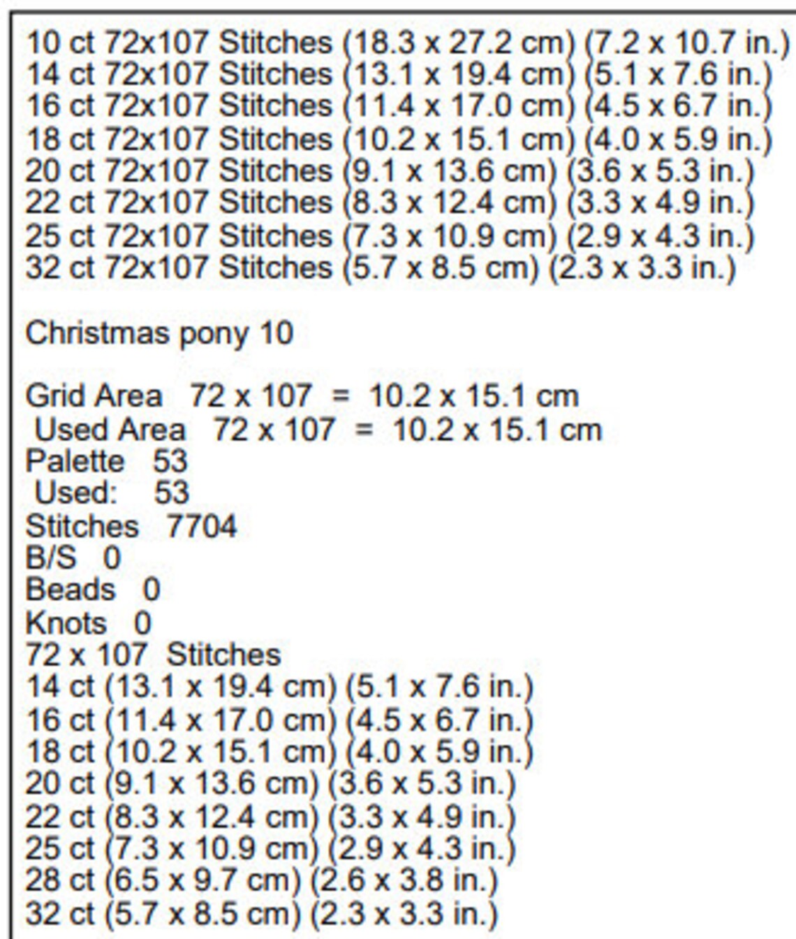 Small Pattern 6 Inch Chestnut Christmas Pony 10 PDF Instant Digital ...