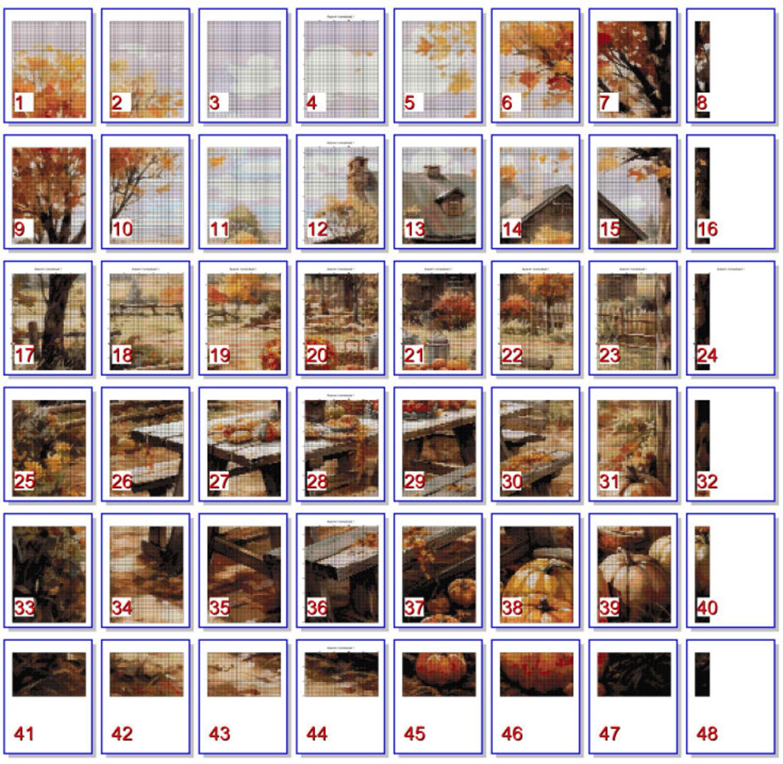 Thanksgiving Homestead Scene Autumn Pattern Keeper Compatible PDF ...