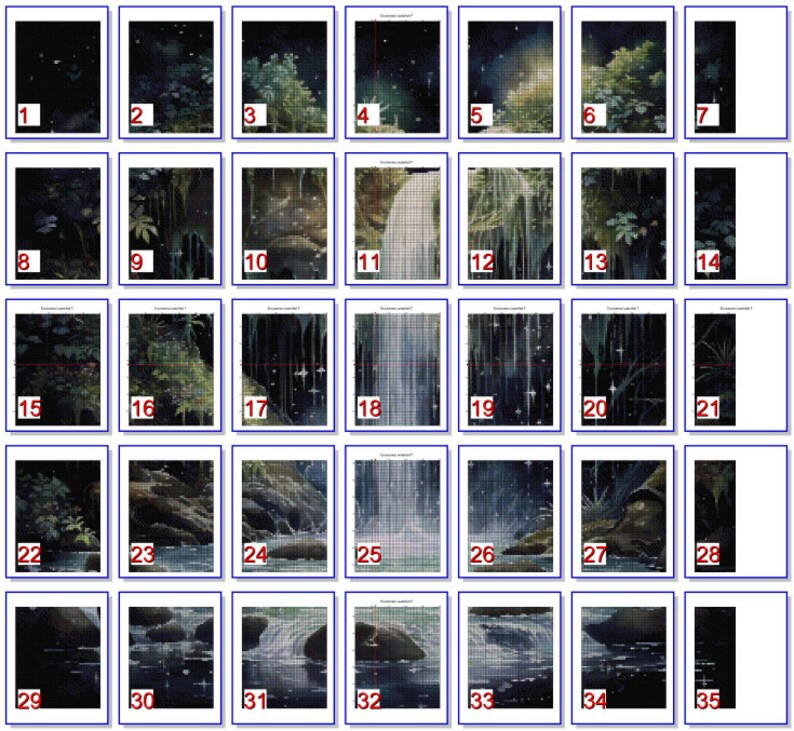 Enchanted Waterfall 7 Moon Light PDF Instant Digital Download Counted ...