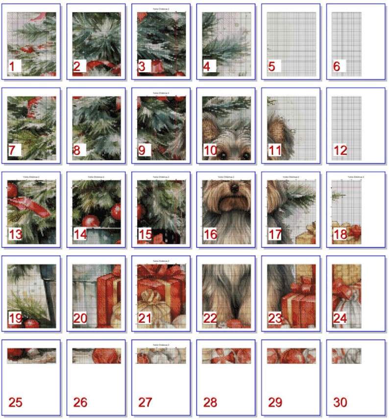 Watercolor Christmas Yorkie Puppy Dog PDF Instant Digital Download ...
