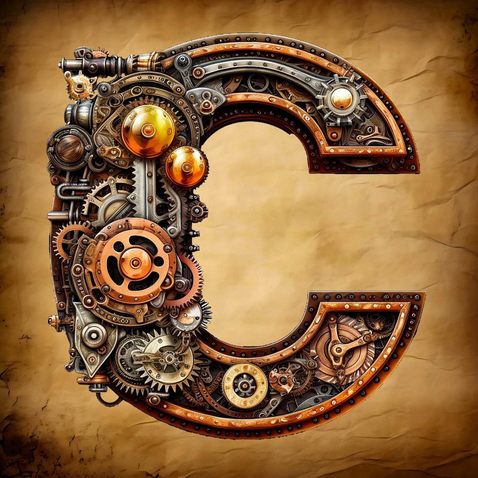 Steampunk Alphabet Letter C Large Size Pattern Keeper Compatible PDF ...