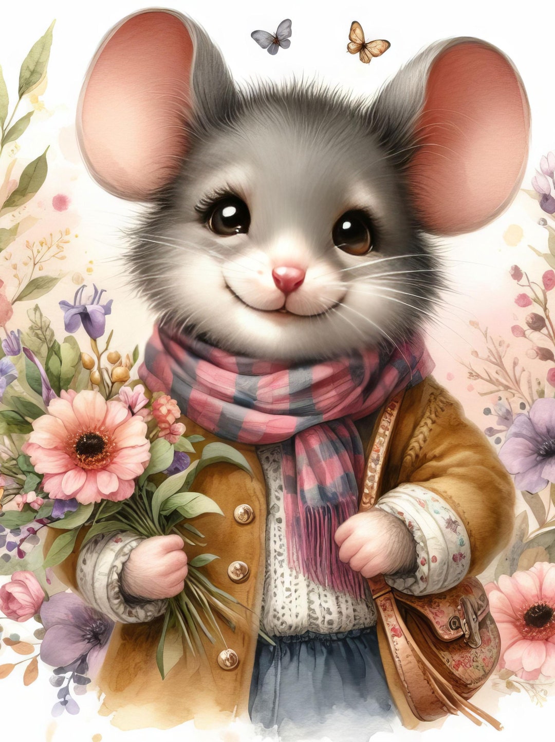 Little Mouse With Flowers 5 Pattern Keeper Compatible PDF Instant ...