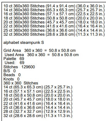 Steampunk Alphabet Letter S Large Size Pattern Keeper Compatible PDF ...